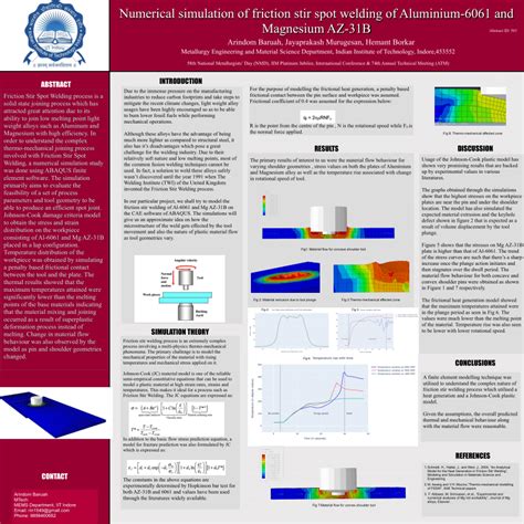 Pdf Numerical Simulation Of Friction Stir Spot Welding Of Lightweight
