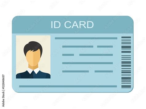 Id Card Isolated On White Background Identification Card Icon
