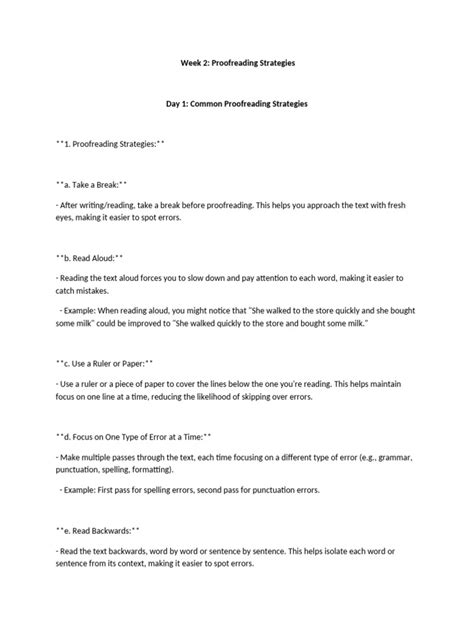 Proofreading Pdf Proofreading Writing