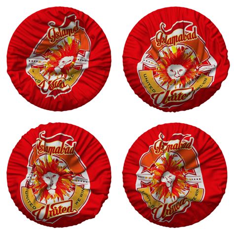 Islamabad United Iu Flag In Round Shape Isolated With Four Different