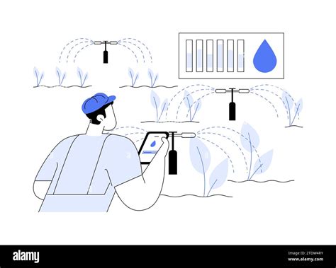 Irrigation Monitoring Abstract Concept Vector Illustration Stock Vector