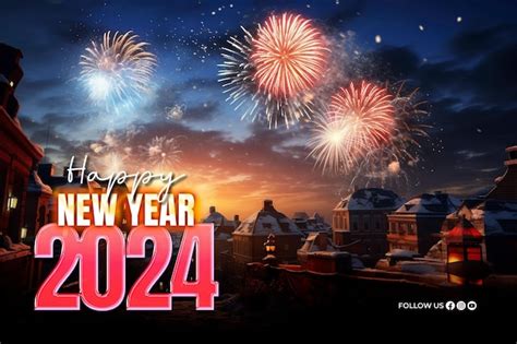 2024년 새해 축하 소셜 미디어 포스트 배너 디자인 프리미엄 Psd 파일