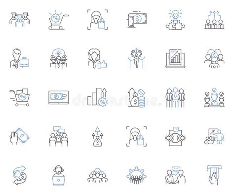 Sales Strategy Line Icons Collection Tactics Approach Planning