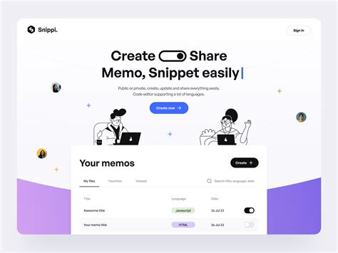 Snippi App Free Memo And Snippet Sharing App In Memo App App Design