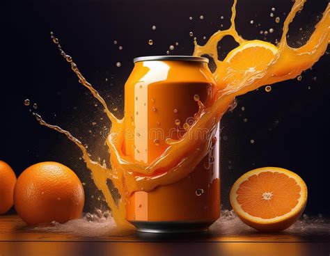 Orange Juice Can Splashing Stock Illustration Illustration Of Juicy