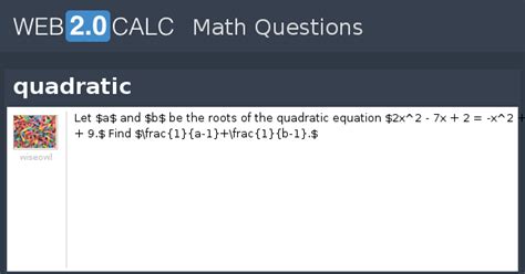 View Question Quadratic