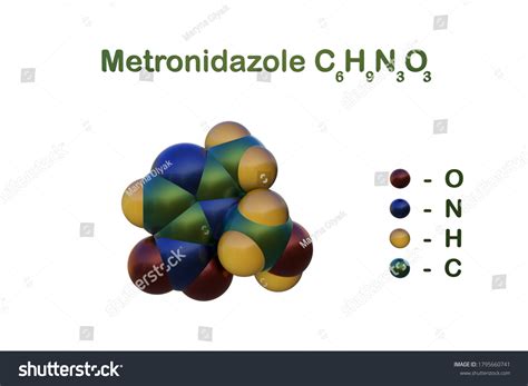 Structural Chemical Formula Spacefilling Molecular Model Stock