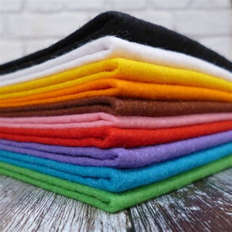 Basics Felt Craft Pack 12 Squares Of Wool Blend Felt By Paper And String