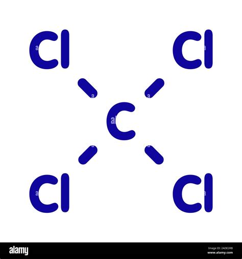Carbon Tetrachloride Tetrachloromethane Solvent Molecule Blue