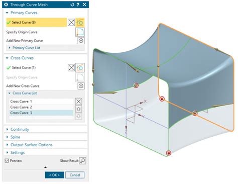 nx through curve mesh