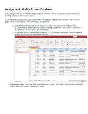 Instructions Create New Access Database DBA Studocu