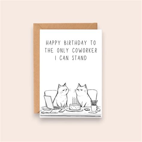 Coworker Birthday Card Funny Coworker Card Employee Birthday Card