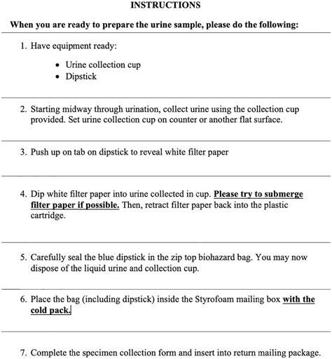 Urine Sample Collection Instructions Download Scientific Diagram