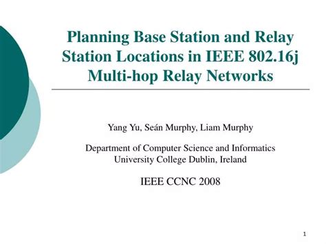 ppt planning base station and relay station locations in ieee 802 16j