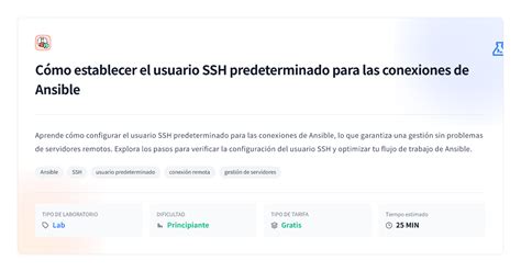 Configurar Usuario Ssh Predeterminado Ansible Guía Paso A Paso Labex