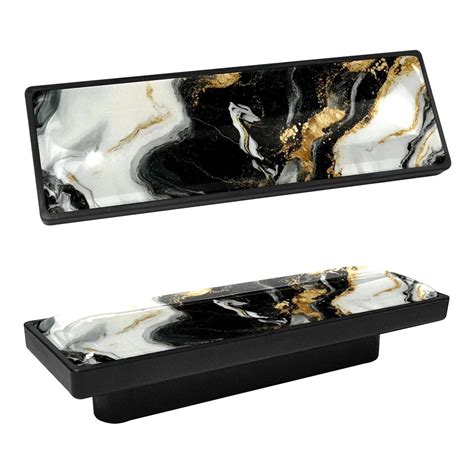 Hemakayy 4 Pack 36 Decorative Cabinet Knobs Abs Glass Rectangle