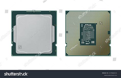 Computer Processor Semiconductor Microchip Front Royalty Free Stock Vector 2179666131