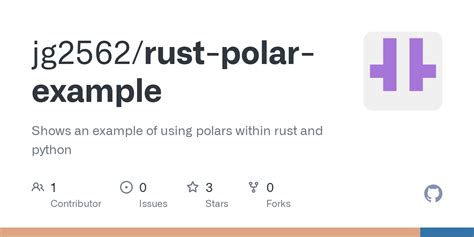 Github Jg2562rust Polar Example Shows An Example Of Using Polars