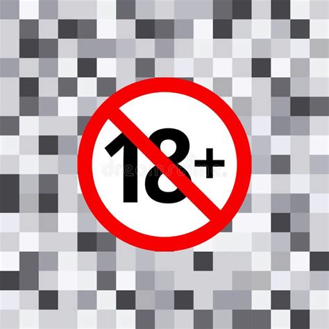 18 Sign Warning Symbol Isolated On White Background 18 Plus Censored Eighteen Age Older Adult