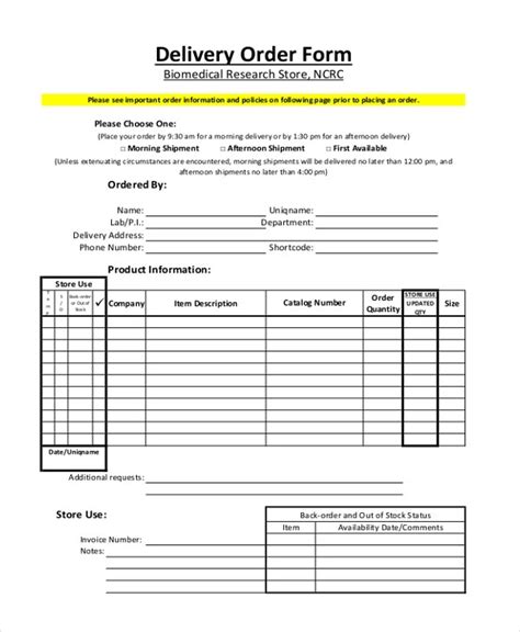 Delivery Order Template Employee Onboarding Template