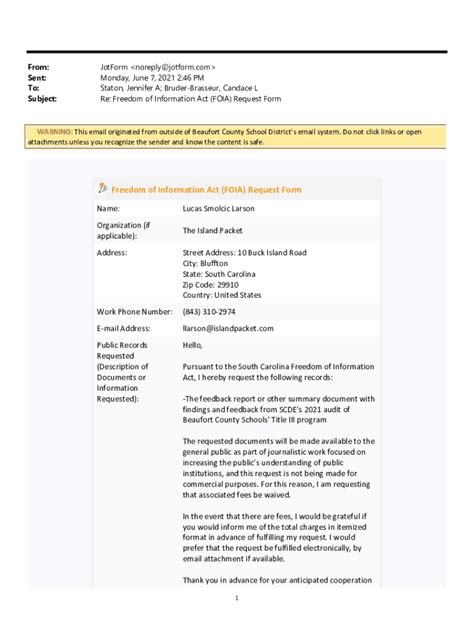 Fillable Online Foia Request Form Template Jotform Fax Email Print
