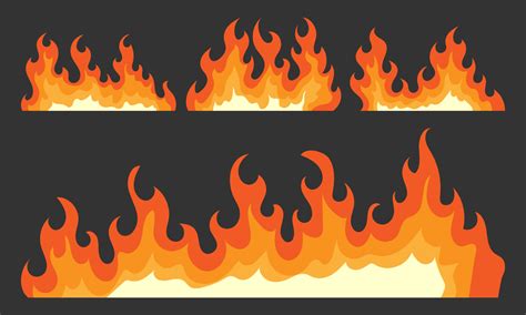 Cartoon Fire Flames Flat Collection 17243276 Vector Art At Vecteezy