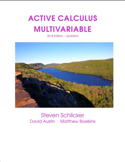 Solutions For Active Calculus Multivariable 1st By Steve Schlicker Book Solutions Numerade