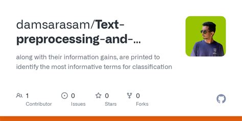 github damsarasam text preprocessing and feature selection for