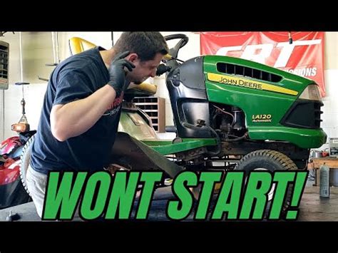 JOHN DEERE Riding Mower With Briggs&Stratton Wont Start Easy Fix - YouTube