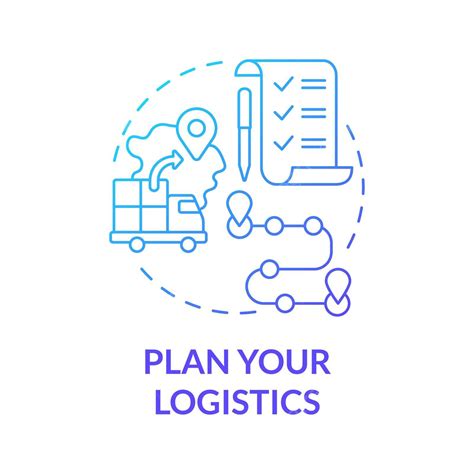 Plan Your Logistics Blue Gradient Concept Icon Supplier Thin Graphic