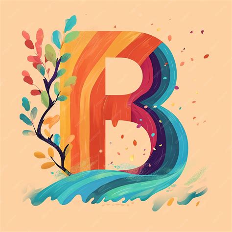 A Colorful Picture Of A Letter B And The Letter B Premium Ai