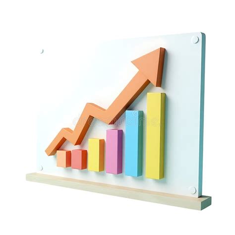 Upward Trend Graph Colorful Blocks White Background Growth Chart Stock