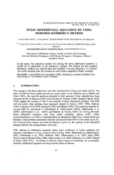 pdf fuzzy differential equations by using modified … · prosiding