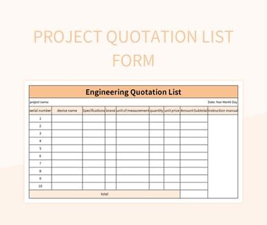 Free It Project Quotation Templates For Google Sheets And Microsoft Excel Slidesdocs