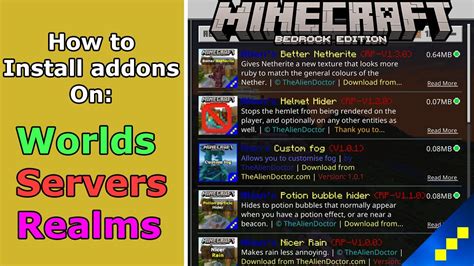 How To Install Addons On Worlds Servers And Realms Minecraft Bedrock