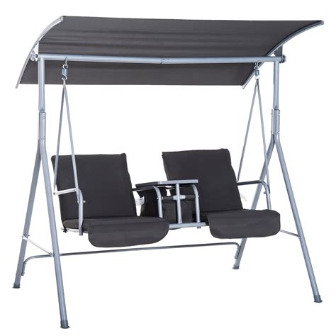 2 Person Swing With Canopy Suitable For Multiple Outdoor Areas