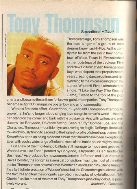 Tony Thompson Sexational Article Tony Thompson Tony S Black Men