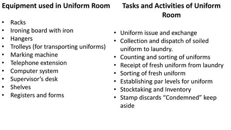 Uniform And Uniform Room Pptx