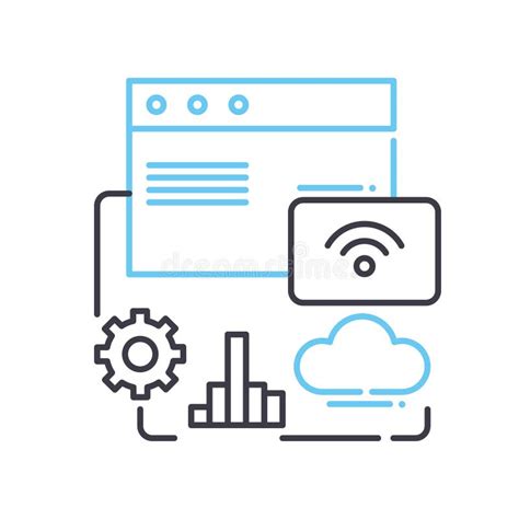 Application Program Interface Line Icon Outline Symbol Vector Illustration Concept Sign Stock