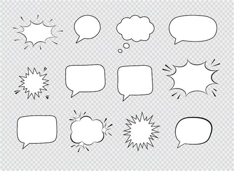 Premium Vector | Set of comic speech bubble collection vector stock