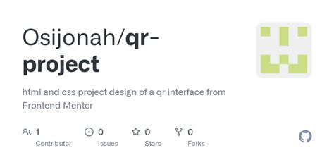 Github Osijonah Qr Project Html And Css Project Design Of A Qr Interface From Frontend Mentor