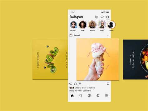 instagram ui template and mockup