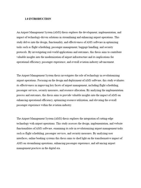 Aiport Management System Thesis Chapter One Pdf Airport