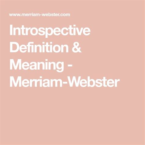 Introspective A Thoughtful Reflection On Thoughts And Feelings