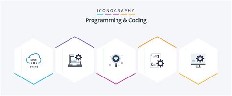 Programming And Coding 25 Flat Icon Pack Including File Develop