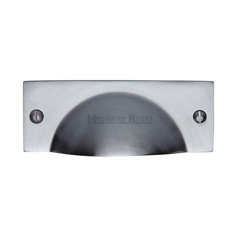 Heritage Brass Drawer Cup Pull Cheshire Design Satin Chrome Finish