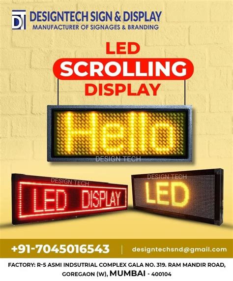 Red Wall Mounted Single Color Scrolling Led Display Board Model Name Number P Customized At