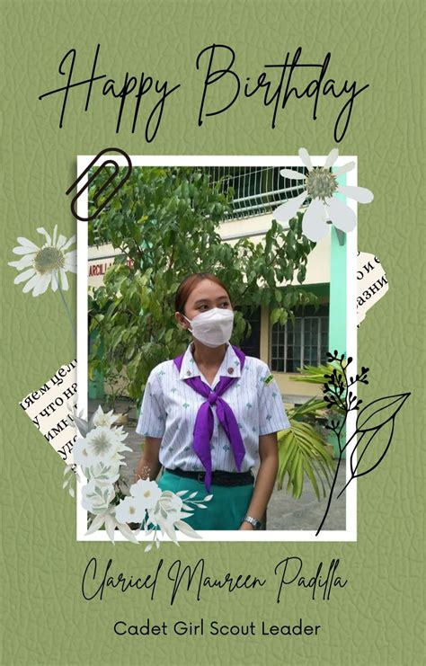 Happy Birthday Cadet Girl Scout Claricel Padilla Thank You For Being An Active Girl Scout We