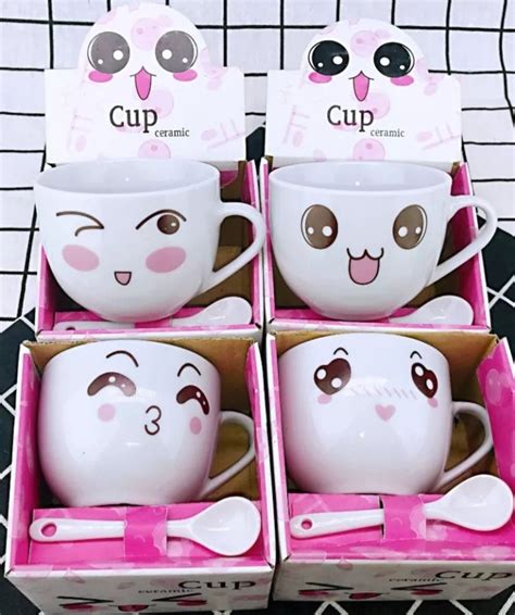 Cute Smiling Ceramic Cups T Coffee Cup Cute Cup Kawaii Etsy