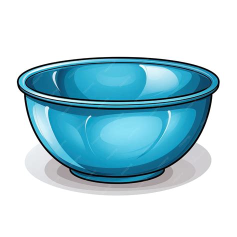 Premium Vector Blue Color Bowl Cartoon Vector White Background Isolated